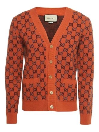 Gucci Cardigan aus GG-Jacquard - Orange
