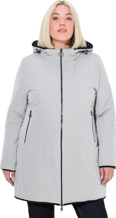 Ulla Popken Damen große Größen Übergrößen Plus Size HYPRAR Wende-Steppjacke, Reflektor, 2-Wege-Zipper