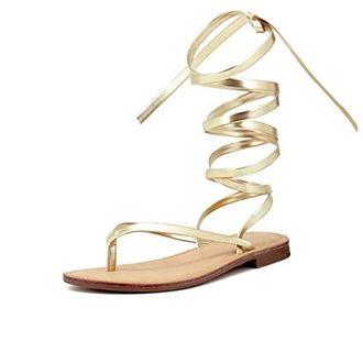 Queen Helena Tongs Sandales Femme Y3008 or, 38 EU