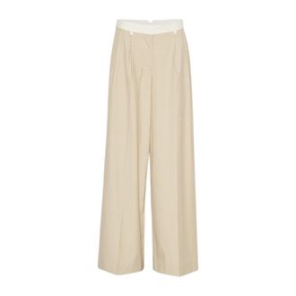 Remain Luxus Weite Hose - - Trousers - Damen - Beige - M