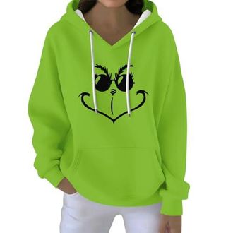 Generic Le Grinch Sweat A Capuche Femme Moche Pulls Femmes Pull De Pyjama Chaud 2025 Adulte Deguisement Vetement Christmas Hiver The Polaire Pilou Sweet Noel 