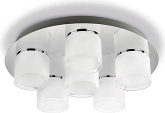 Philips Lighting Philips 3644611P1 myLiving LED-Deckenleuchte Byzantin, 2400 lm, Glas, 5 W, Integriert, chrom, 45 x 45 x 12,36 cm