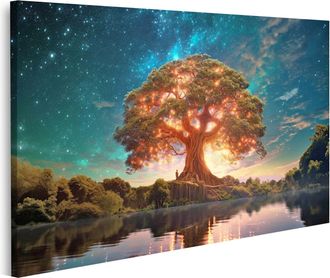 Islandburner Prime Bild auf Leinwand Leuchtendes Yggdrasil Symbol legendärer Baum aus der Wikinger Mythologie Bilder Wandbilder Poster