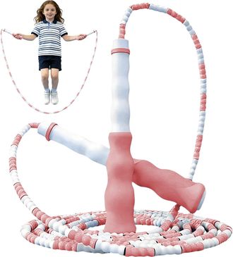 Generic Springseile f&uuml;r Fitness, 2 St&uuml;ck, verstellbare L&auml;nge, Workout, Springseil f&uuml;r M&auml;nner, Frauen und Kinder, 2 St&uuml;ck, Rosa - Griff Typ B)