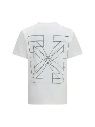 Off-white Mens T-Shirt Big Double Arrow White Cotton T-Shirts And Polos