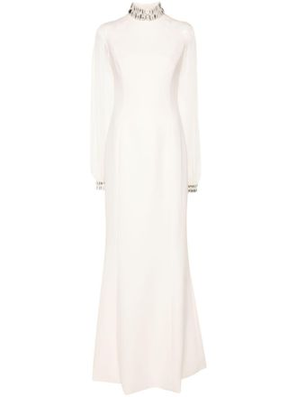 Jean-Louis Sabaji robe à ornements en cristal - Tons neutres