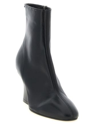 Jil Sander Womens Black Calfskin Ankle Boots