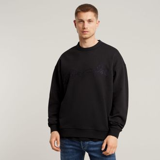 G-Star Chenille G-Script Loose Sweatshirt - Schwarz - Herren