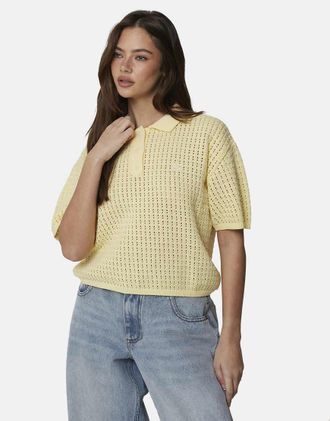 Good For Nothing Polo court en maille pointelle - Jaune