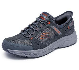 Skechers Herren Oak Canyon Consistent Winne Hands Free Slip-in Sneaker, Grau/Orange, 44 EU