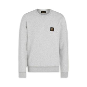 Belstaff Homme, Sweatshirts et sweats à capuche, Gris, Taille: M SweaT-shirt en Coton Classique avec Détail en V