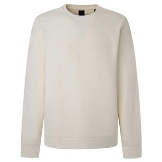 Hackett Herren AM Embossed Crew Sweatshirt, Beige (Ecru), XXL