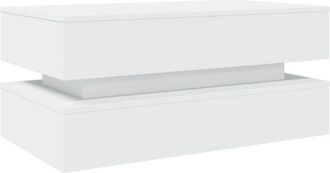 vidaXL Couchtisch mit LED-Leuchten Weiß 90x50x40 cm Vidaxl