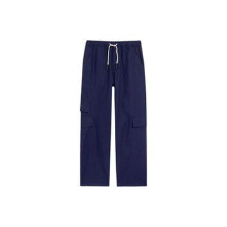 OAS Atmungsaktive Cargo Leinenhose f&uuml;r den Sommer - - Trousers - Herren - Blau - XL