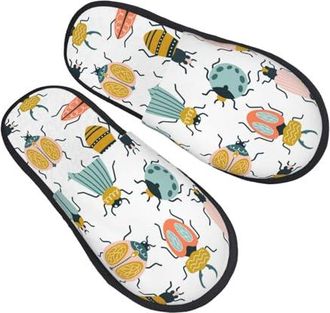 Generic Chaussons Femme Homme Imprimé DInsectes Colorés Chaussons Adultes Antidérapantes Pantoufles DExtérieur, Pour Femmes, Mariage, Intérieur Extérieur, L