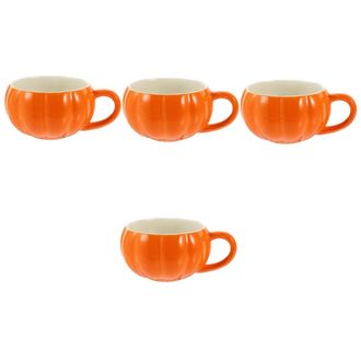 Cabilock 4 St&uuml;ck K&uuml;rbisbecher aus Keramik essbar Kessel dekorativer Mini-Kalender Pl&uuml;schtiere Ornamentendekoration Zu halloween mug pumpkin mug Tasse in K&uuml;rbis