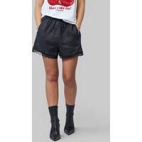 Ganni Light Linen Lace Hem Shorts