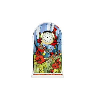 GOEBEL Tischuhr Tiffany - Libelle - Kunstvolle Jugendstil-Uhr von Louis Comfort Tiffany, Maße: Länge 11 cm, Breite 4,5 cm, Höhe 18,5 cm, 67-003-02-1