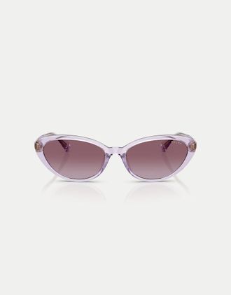 Ralph Lauren Butterfly-Sonnenbrille mit violetten Gl&auml;sern in transparentem Violett-Lila