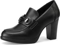 Queen Helena Mocassins &agrave; talon fran&ccedil;ais avec boucle d&eacute;contract&eacute;e &eacute;l&eacute;gants pour femme X31-115, Noir, 38 EU