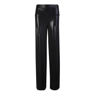 Norma Kamali Femme, Pantalons, Noir, Taille: 40 FR Pantalon Large Taille Haute