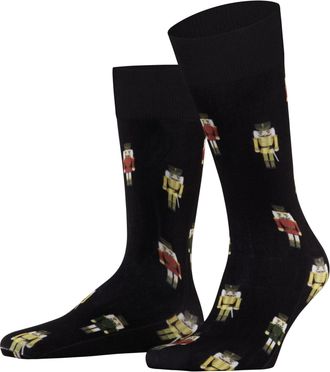 Burlington Herren Socken Christmas M So Baumwolle gemustert 1 Paar, Schwarz Black 3000 December Days, 40-46
