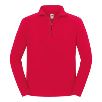 Fruit Of The Loom Fruit of the Loom - Iconic Premium Sweatshirt f&uuml;r Herren, mit kurzem Rei&szlig;verschluss (Rot)