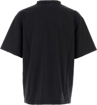 Balenciaga Logo-Printed Graphic T-Shirt - Black