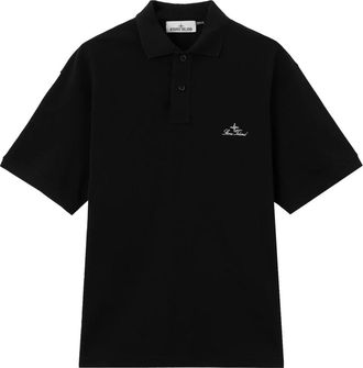 Stone Island Homme, Tops, Noir, Taille: 3XL Polo Piqu&eacute; Manches Courtes