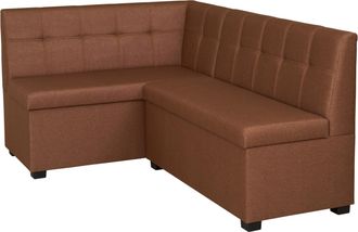 Rodnik Eckbank Komo, Sitzbank in Braun, Stauraum, Truhenbank 167x121 cm, bequem und modern (kurzer Schenkel Links)