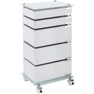 Oresteluchetta Rollcontainer modern 5 Schubladen und Glasablage Easy 5/C