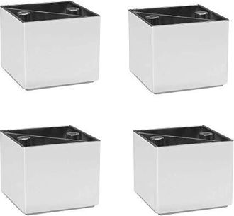 Schildmeyer M&ouml;belfu&szlig; 4er-Set 131597 aus Kunststoff, 5 cm H&ouml;he, Chrom