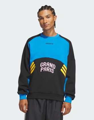 adidas Originals PBB - Sweat-shirt ras de cou - Noir/bleu rayonnant