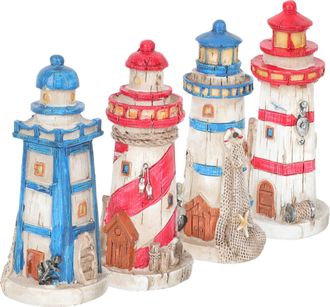 Aboofan Nautische Tischdekoration Mediterraner Leuchtturm Heimbedarf Harz-Leuchtturm für Zuhause Strand Zimmerdekoration