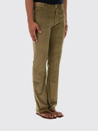 Etro Pantalon chino en velours c&ocirc;tel&eacute; &agrave; cinq poches et jambe droite