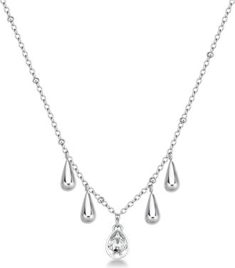 Brosway Perfect Halskette für Damen aus 316L Edelstahl mit Tropfen-Anhänger und Zirkonia Länge: 45cm, BPC38