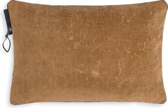 Knit Factory James Sofakissen - Industrial Vintage Look - Mit Kissenfüllung - Kunstleder Dekokissen - 60x40 - New Camel