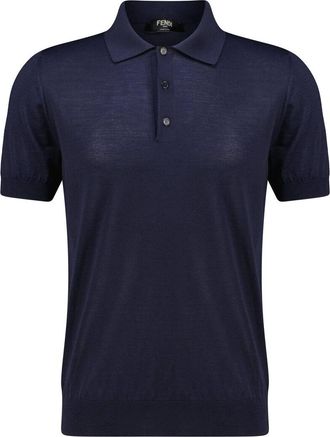 Fendi Herren Strickpoloshirt mit Wolle