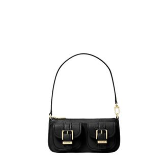 Michael Kors Zoe Kleine Pochette aus genarbtem Leder - - Bags - Damen - Schwarzk - ONE SIZE