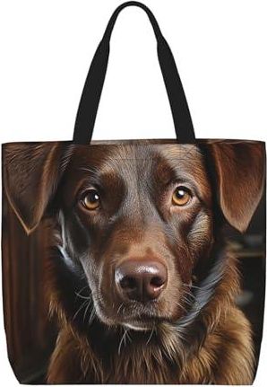 Generic Labrador Brun Sac Fourre Tout Imperm&eacute;able Sacs De Courses D&eacute;contract&eacute; Sac Cabas Pour Shopping Plage Travail