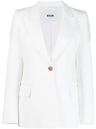 Msgm peaked lapel blazer - Blanc