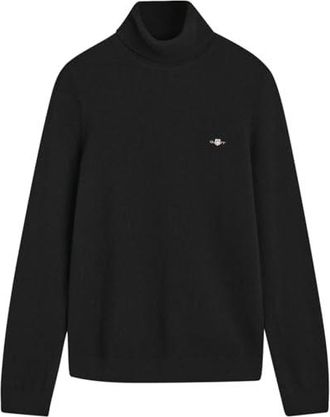GANT Laine dagneau Extra Fine &agrave; col roul&eacute; Pull-Over, Noir, XL Femme