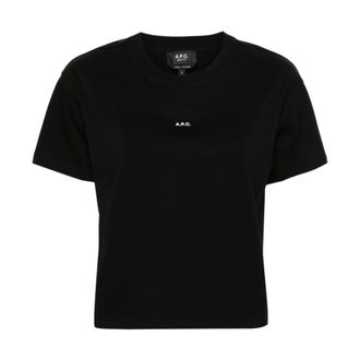 A.P.C. A.p.c., Femme, Tops, Noir, Taille: 36 FR Tee-shirt avec micro logo