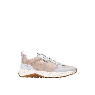 HUGO BOSS Homme, Chaussures, Multicolore, Taille: 42 EU Baskets Beige avec Logo Semelle en Caoutchouc