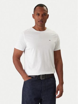 Tommy Jeans T-Shirt DM0DM04411 Wei&szlig; Slim Fit