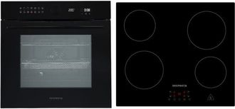 Respekta Backofen Herd Kochfeld Glaskeramik Herdset Einbau Hei&szlig;luft Pyrolyse Respekta