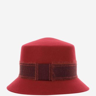Maison Michel Womens Hat Arsene Rabbit Felt Red