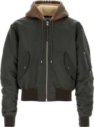 J.W.Anderson Homme, Vestes, Vert, Taille: M Blouson aviateur &agrave; capuche