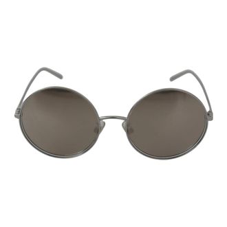 Dolce & Gabbana Silberbeschichtete Runde Graue Gl&auml;ser Damen Sonnenbrille - - Accessories - Damen - Grau - ONE SIZE