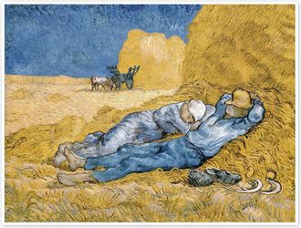 Posterlounge Mittagsrast Poster von Vincent van Gogh 70 x 50 cm Orange Wandbilder Wanddeko